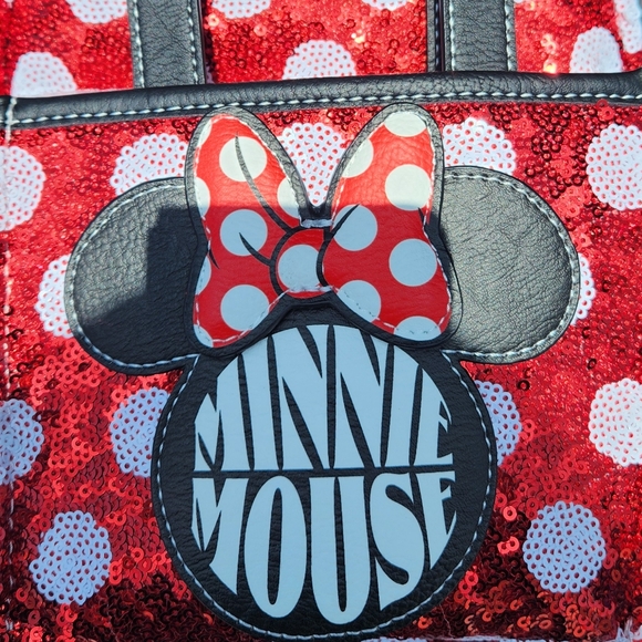 Disney | Bags | Loungefly Disney Minnie Mouse Sequin Polka Dot ...